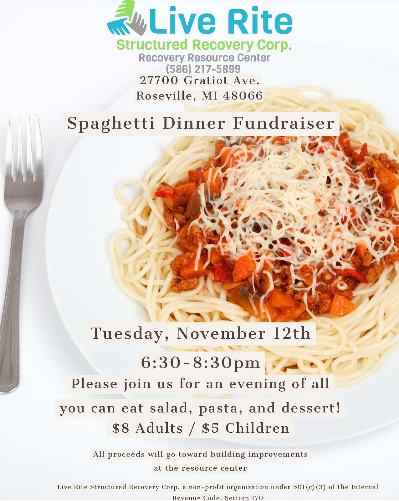 Spaghetti Dinner Fundraiser | Live Rite
